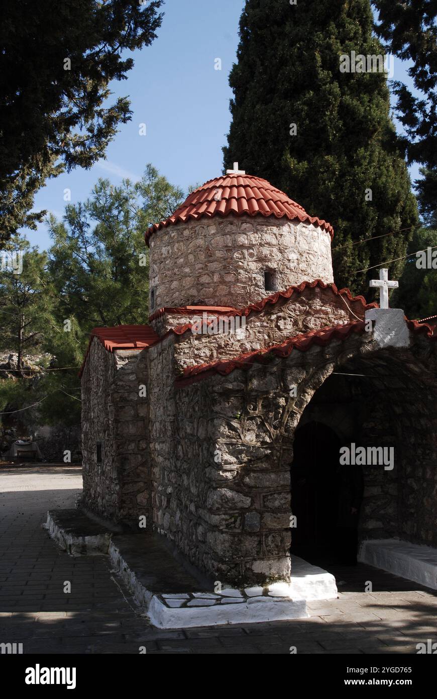 Greece Rhodes island Maritsa village and monastery of Transfiguration ...
