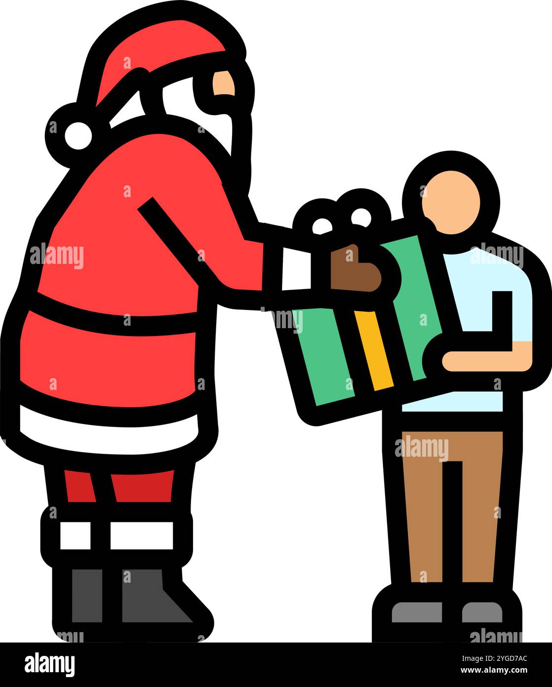 santa claus delivering gifts color icon vector illustration Stock ...