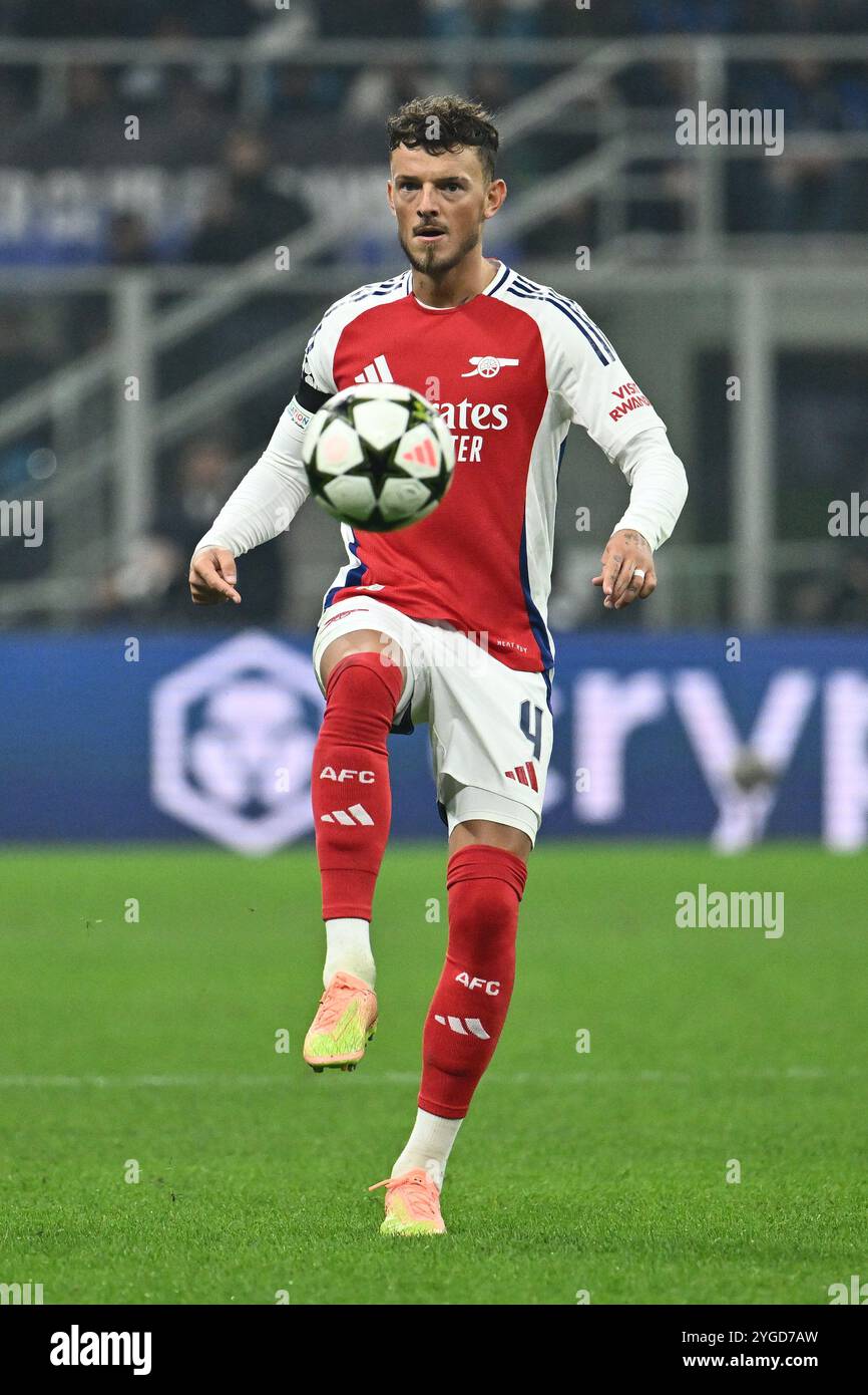 Ben White of Arsenal F.C. in action during the UEFA Champions League ...