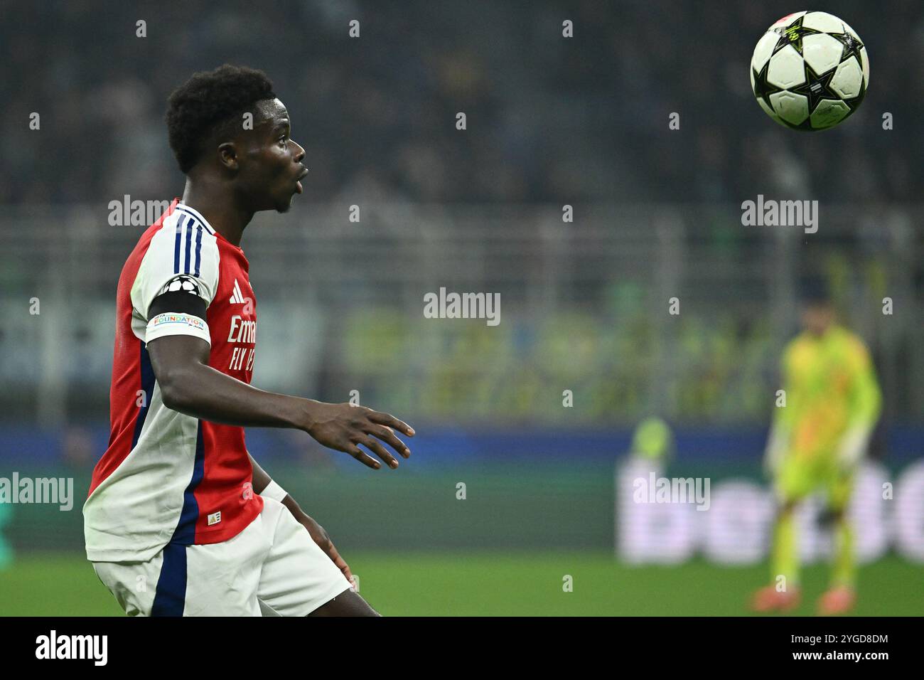 Bukayo Saka of Arsenal F.C. in action during the UEFA Champions League ...