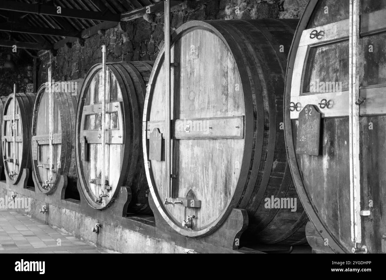 Old Fermentation Oak Port Barrels Stock Photo - Alamy