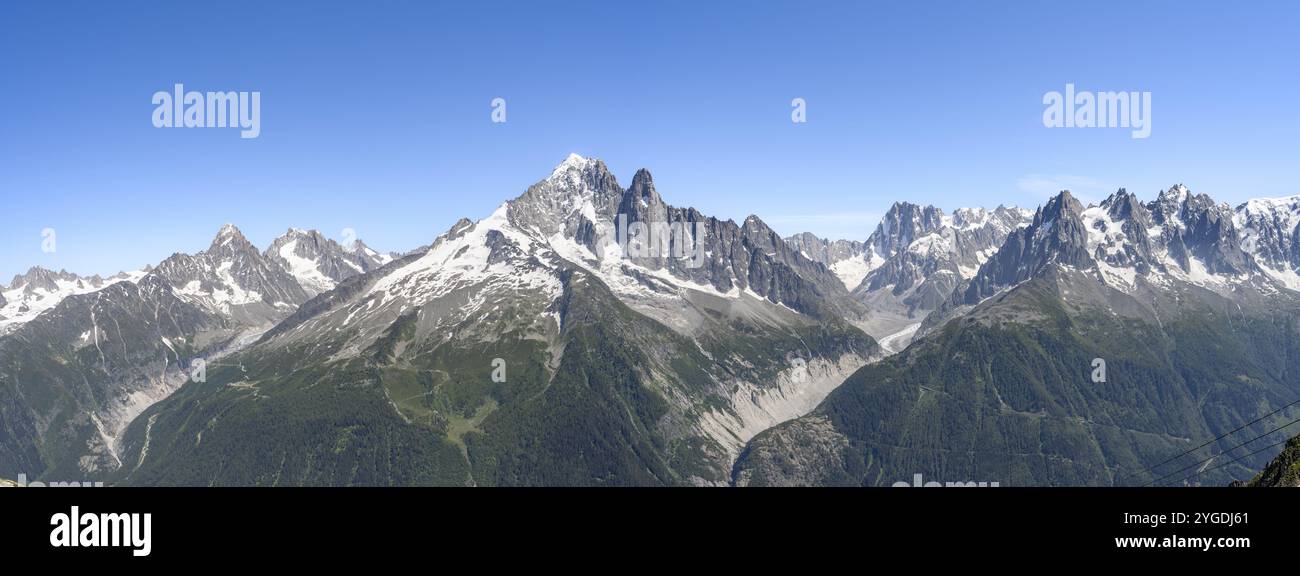 Mountain landscape with mountain peak Aiguille Verte and Grandes ...