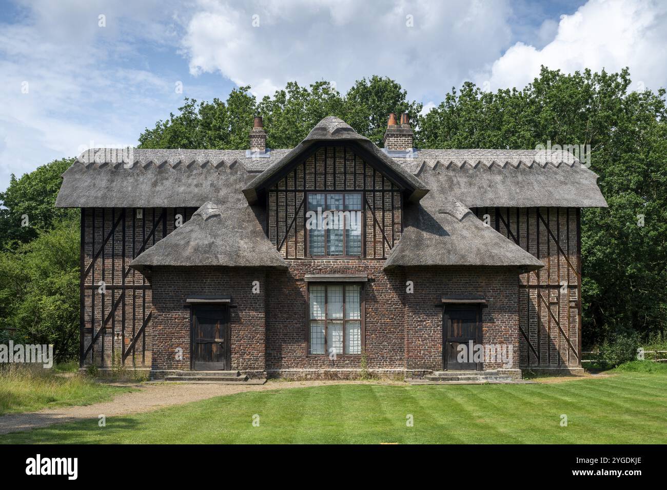 Rustic half-timbered house, country house, Queen Charlotte's Cottage ...