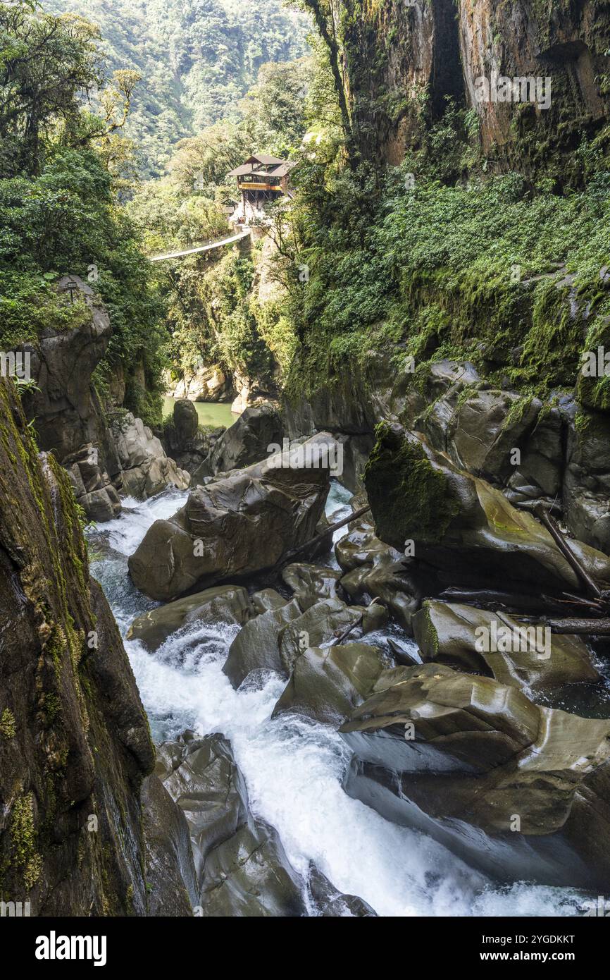 Cascada el Pailon del Diablo, Rio Verde, Ecuador, South America Stock ...