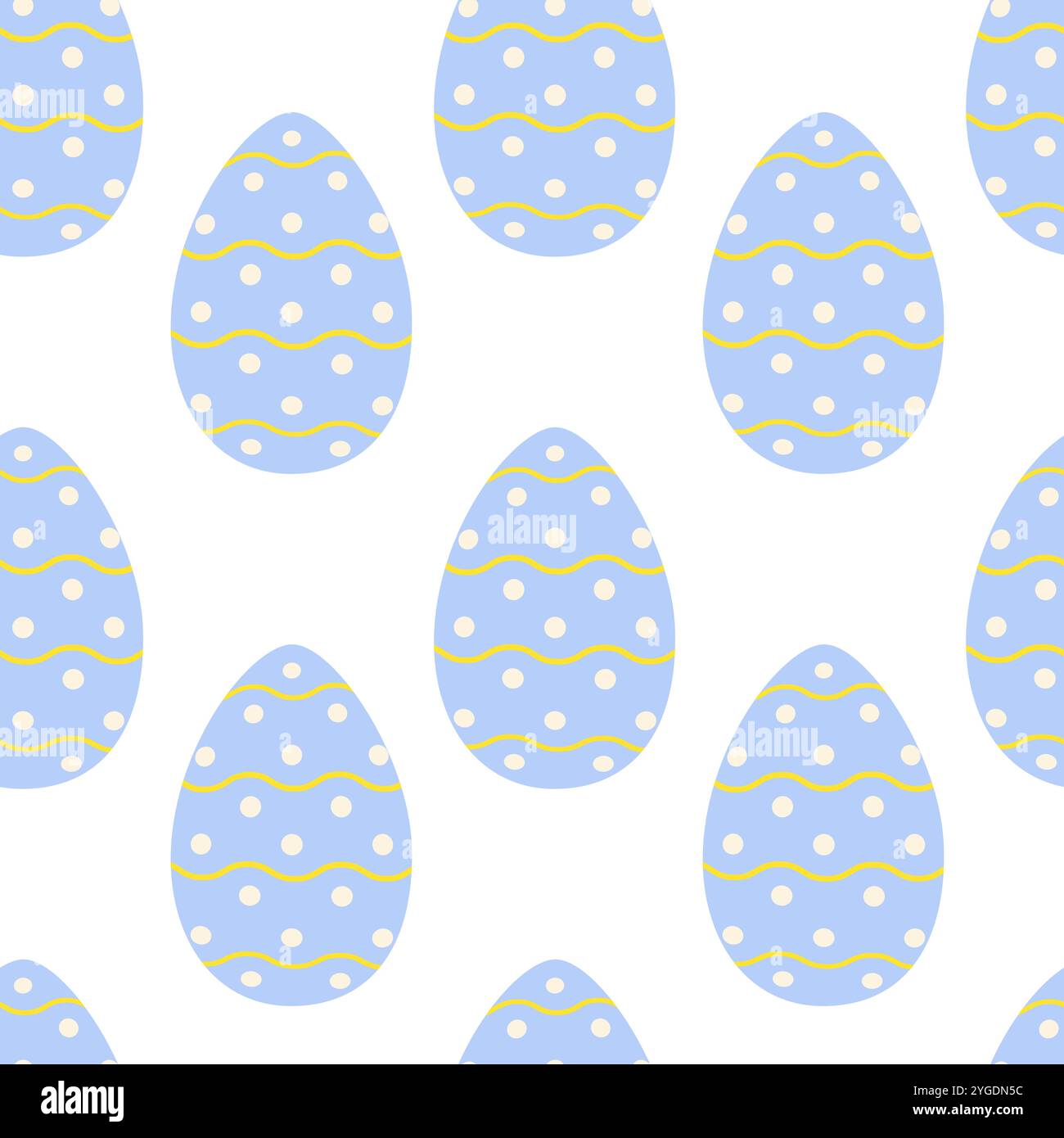 Easter eggs patterned dots and wavy lines Seamless Pattern. Ester ...