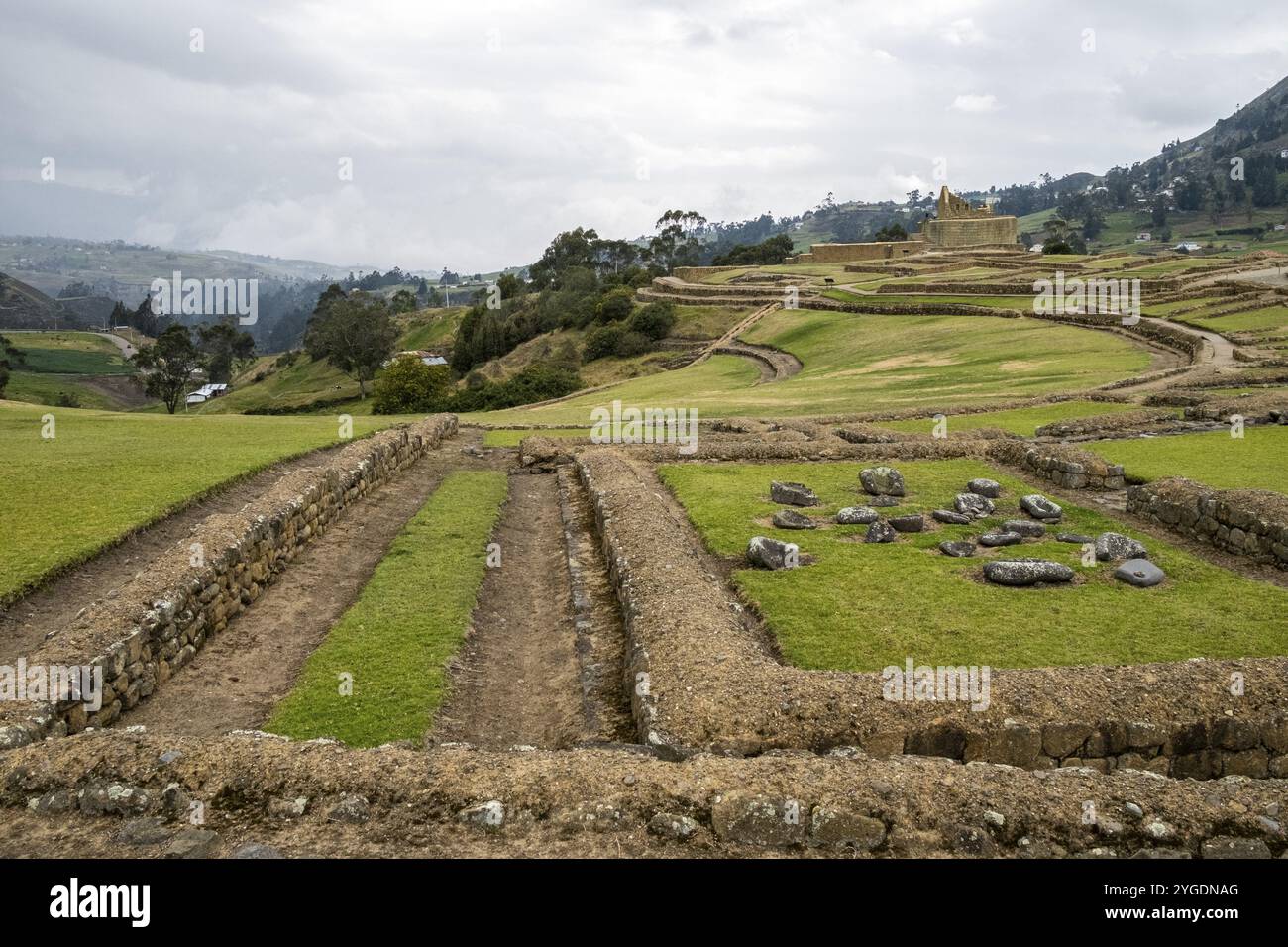 Overall view of the site of Ingapirca, Ingapirca, Canar Province ...
