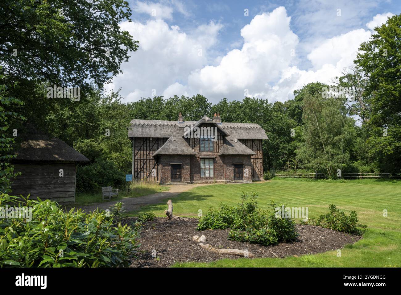 Rustic half-timbered house, country house, Queen Charlotte's Cottage ...