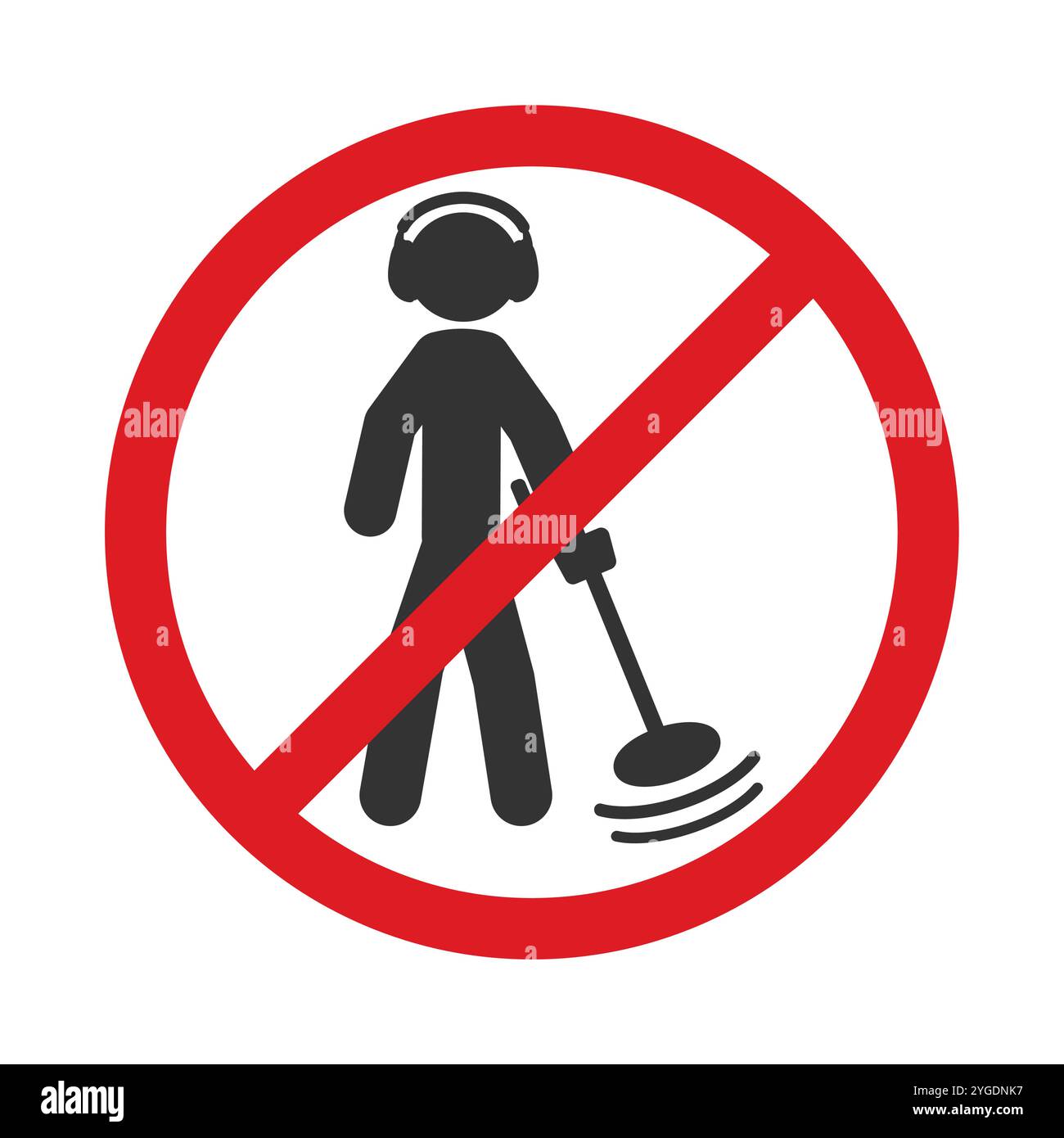 No Metal Detecting Icon Symbol Metal Detecting Not Allowed Logo Sign Silhouette Of A Man With