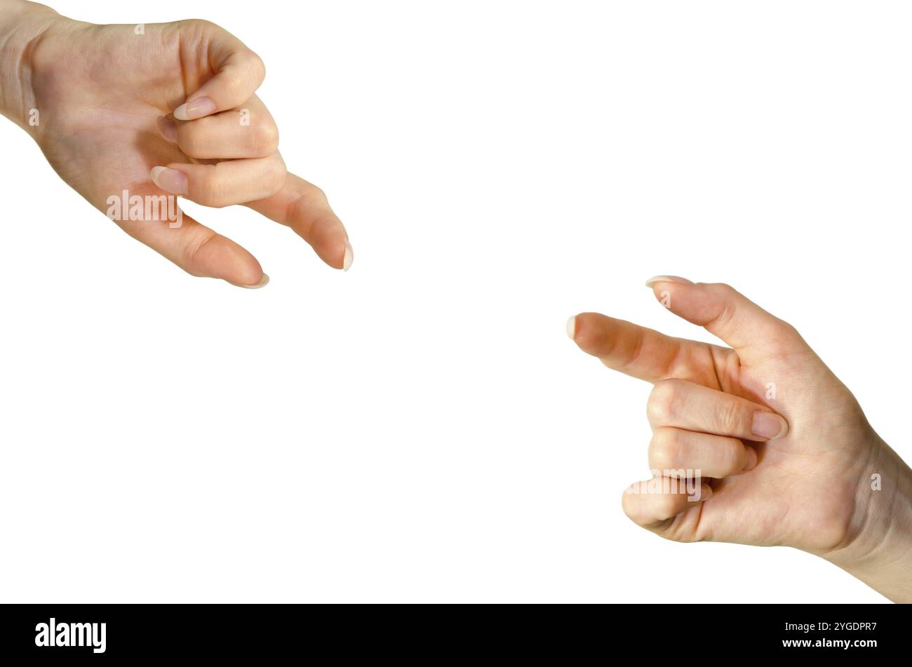 Two hands pointing to the center of the image in front of white ...