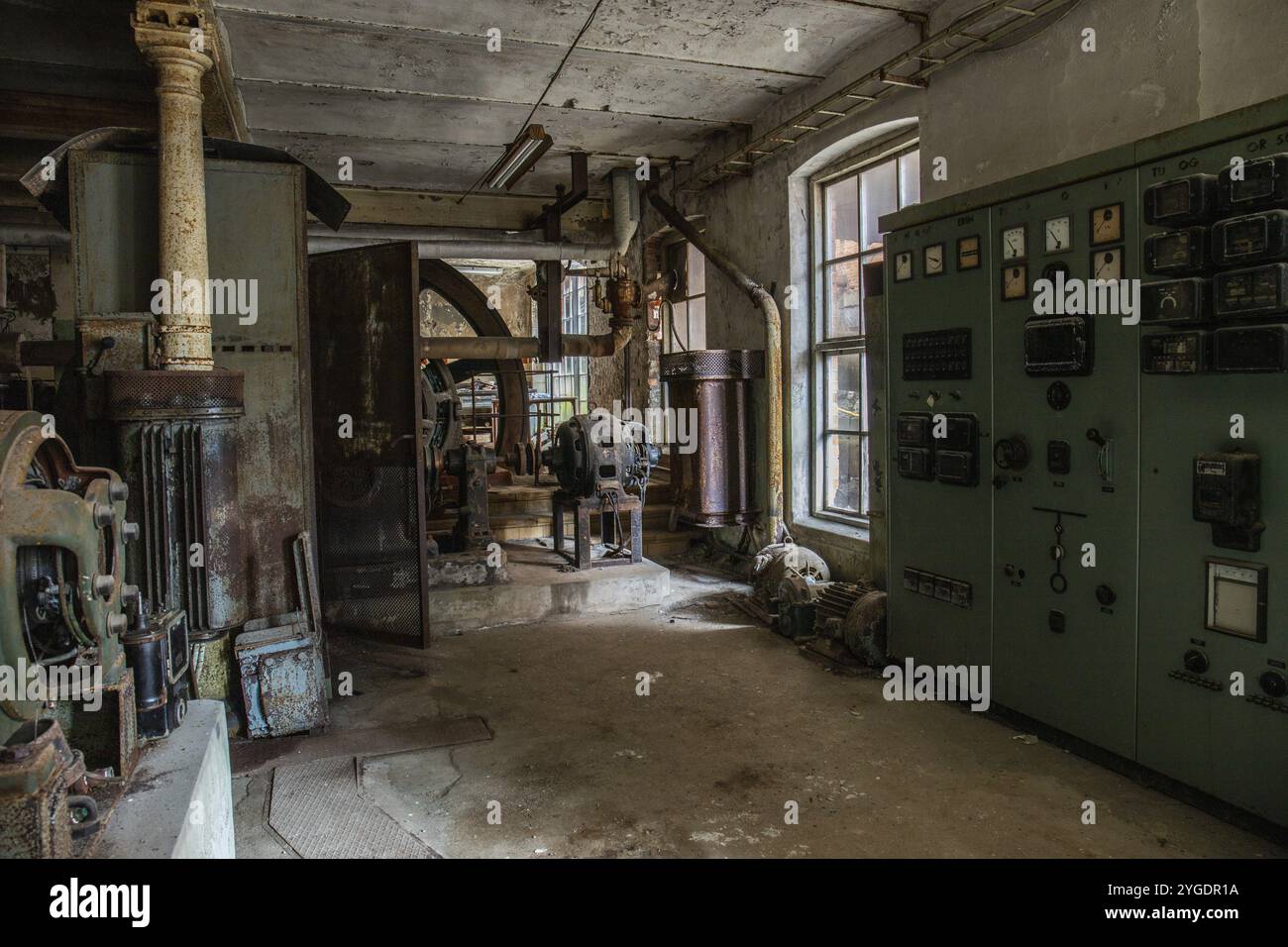 Old abandoned paper factory. Historic and typical factory building as a ...