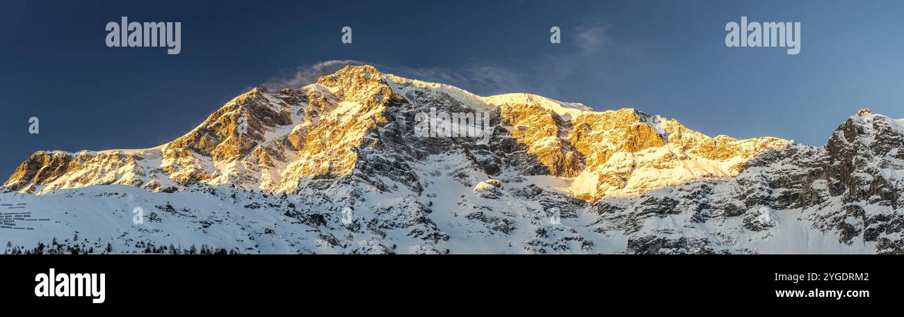 High resolution panorama shot of the Ortler Mountain in the European ...