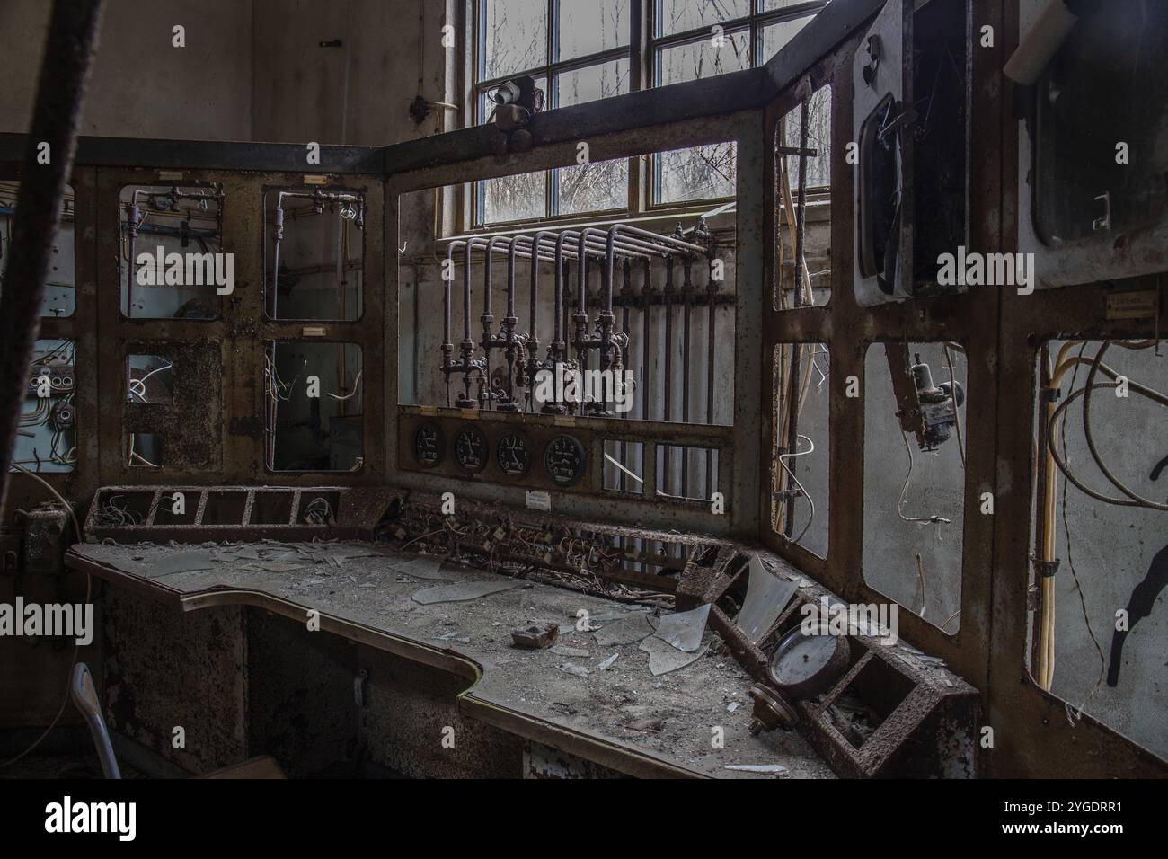 Old abandoned paper factory. Historic and typical factory building as a ...