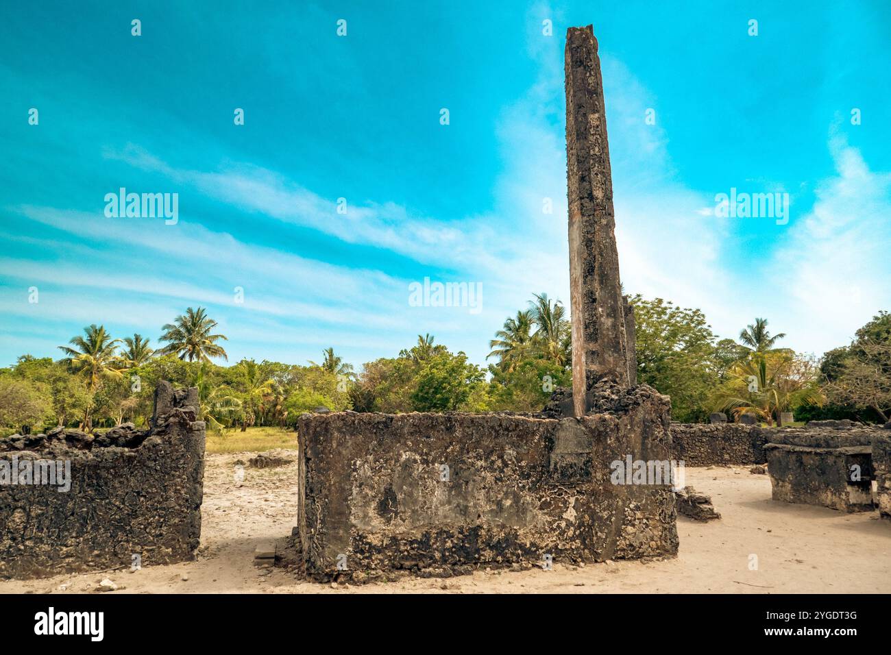 View of a Graveyard at Kaole Ruins - a 13th century trading post and ...