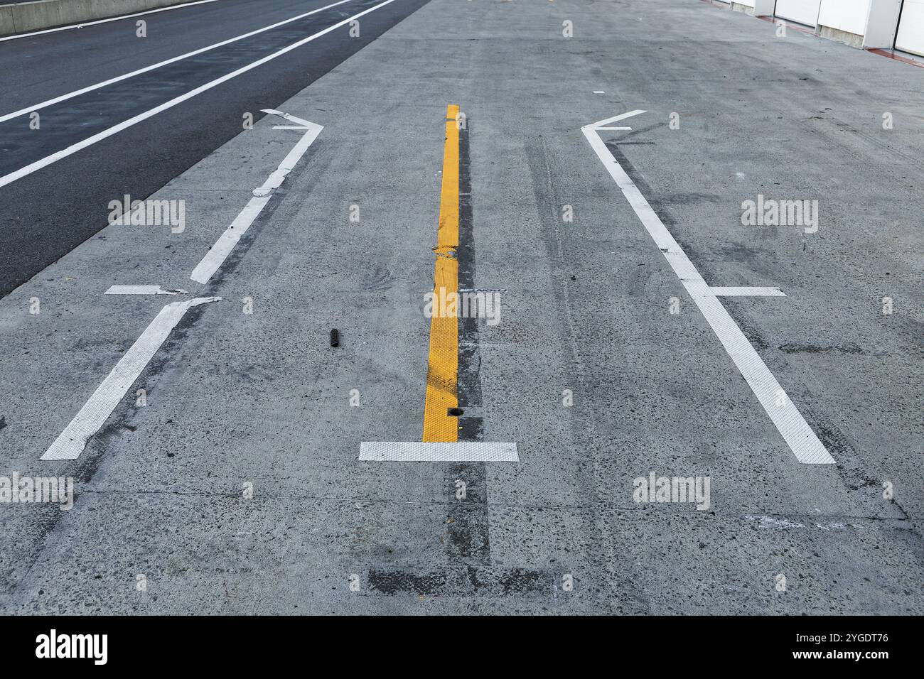 Track markings, pit stop lines, F1 Grand Prix Racetrack, Montreal ...