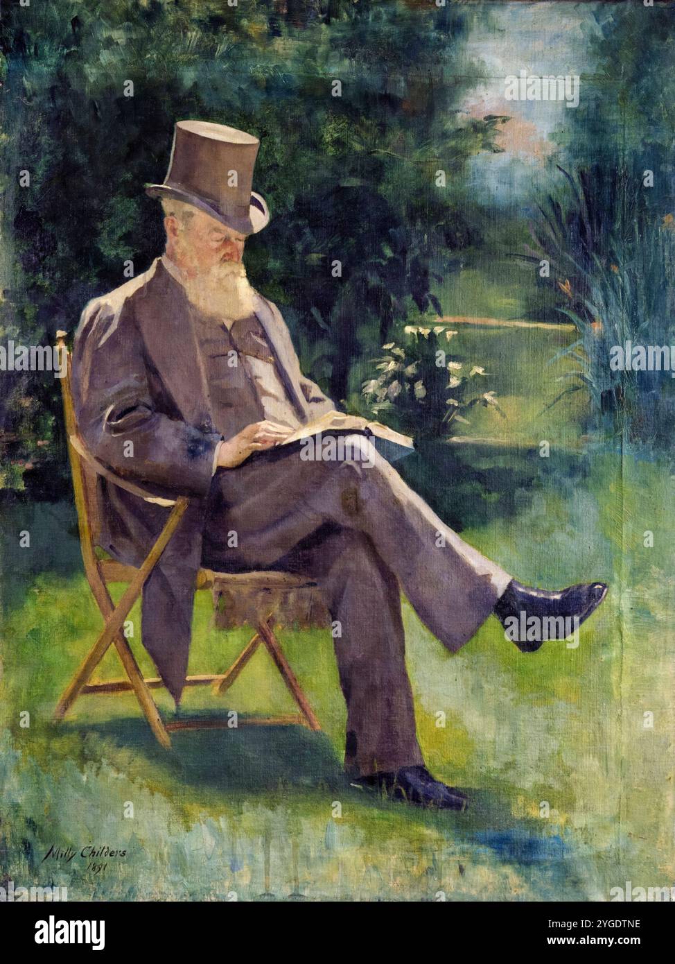 Hugh Childers. Portrait painting of the British Liberal politician and ...