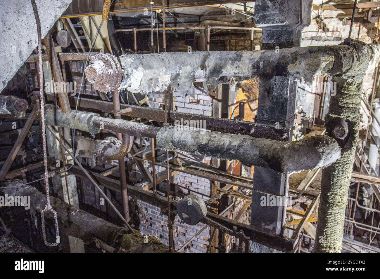 Old abandoned paper factory. Historic and typical factory building as a ...