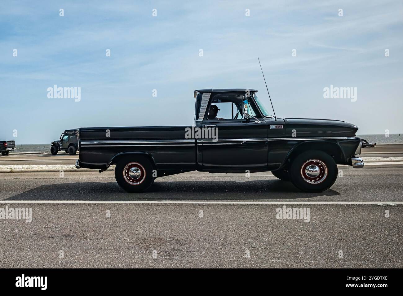 Gulfport, MS - October 04, 2023: Wide angle side view of a 1965 ...