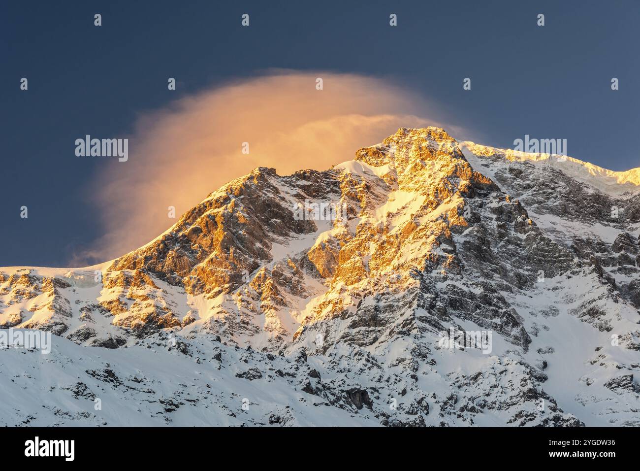 The Majestic Ortler Mountain in the European Alps at Sunrise Stock ...