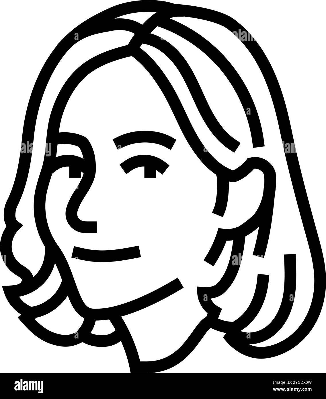 contentment woman expression line icon vector illustration Stock Vector ...