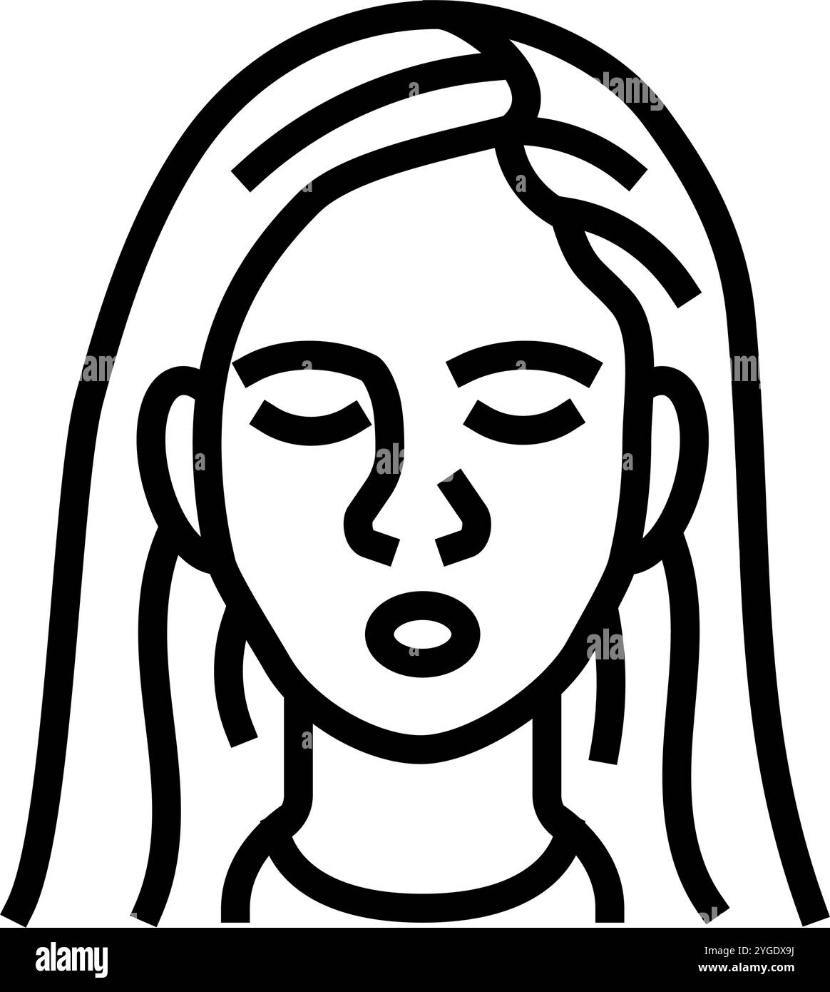 relief woman expression line icon vector illustration Stock Vector ...
