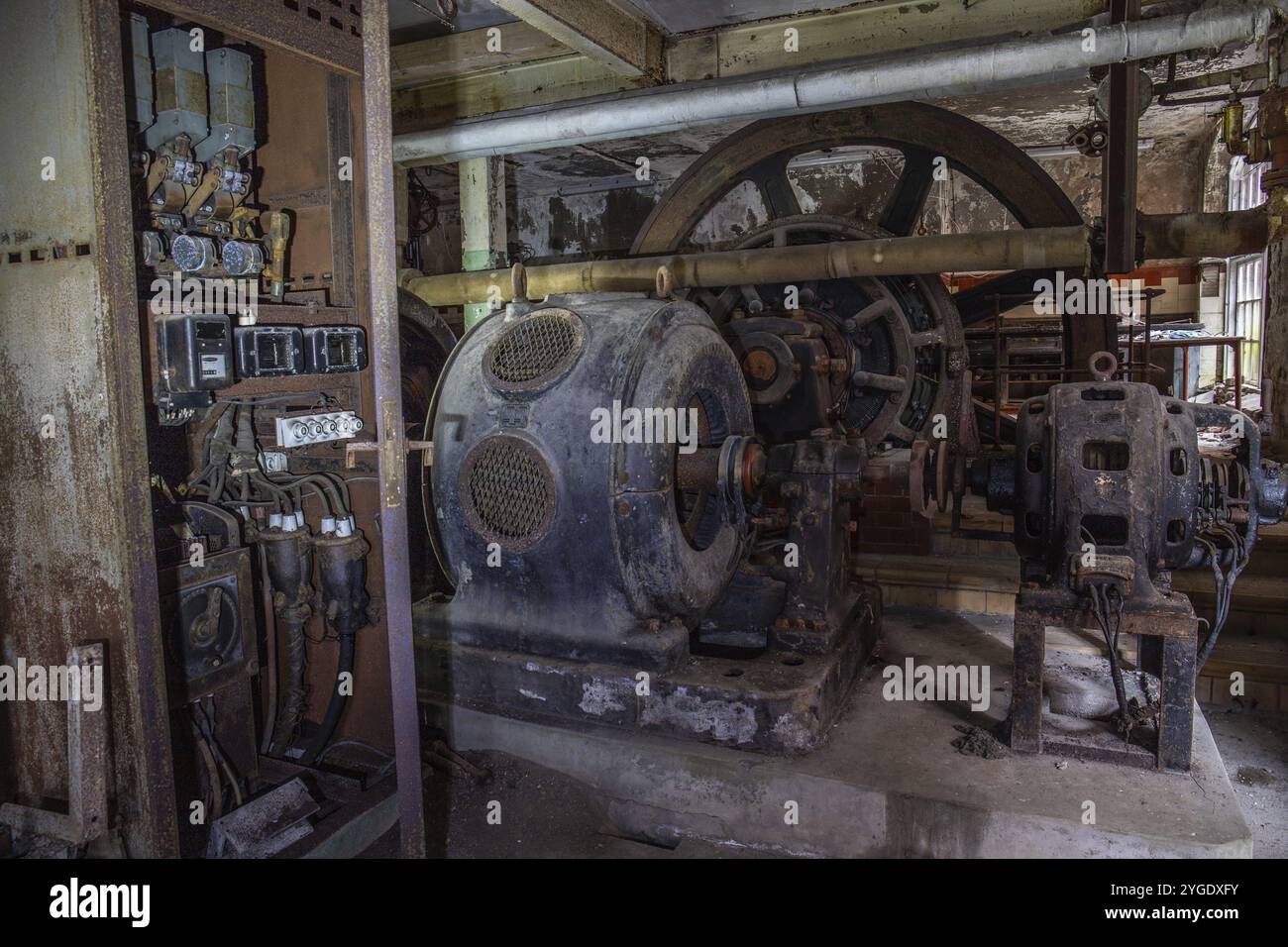 Old abandoned paper factory. Historic and typical factory building as a ...