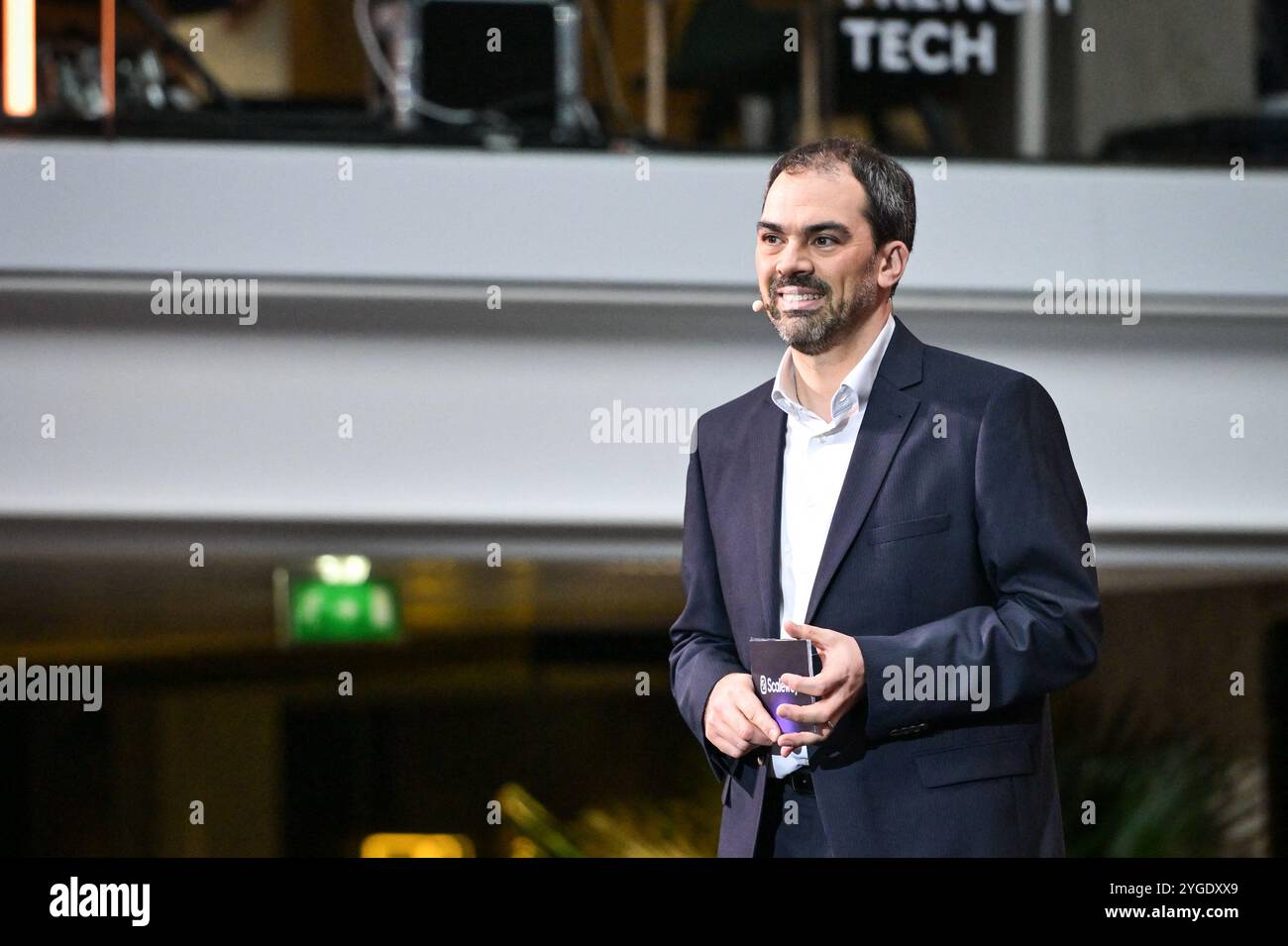 Paris, France. 07th Nov, 2024. CEO of Scaleway Damien Lucas speaks ...