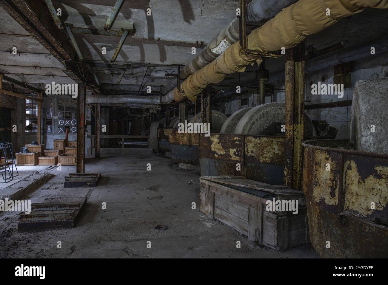 Old abandoned paper factory. Historic and typical factory building as a ...