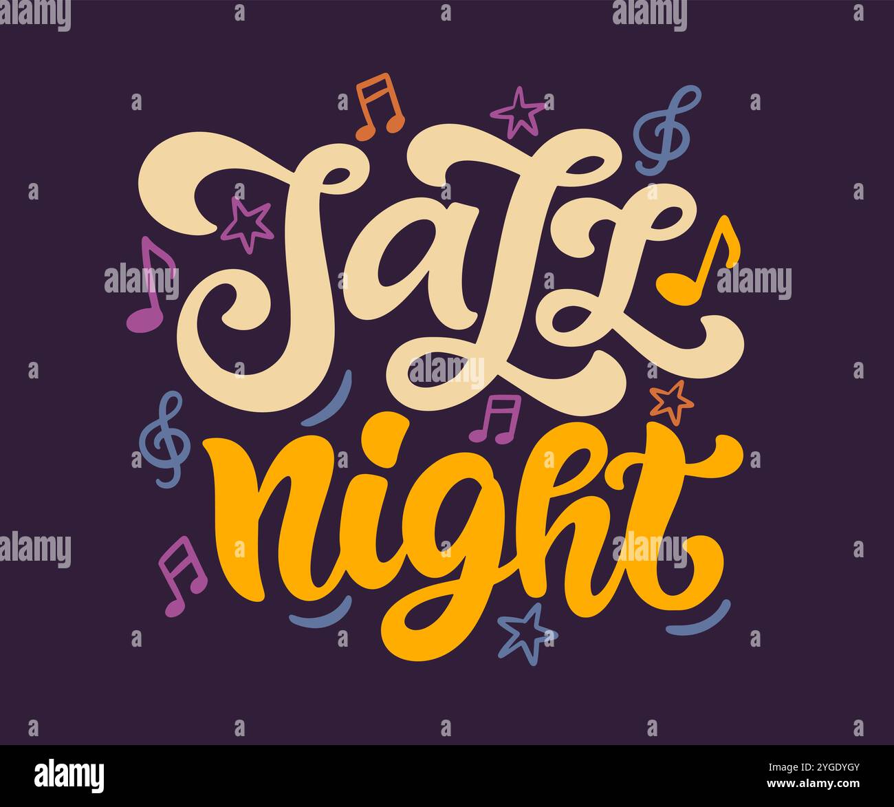 Jazz Night Lettering Banner, Poster Typography Stock Vector Image & Art ...