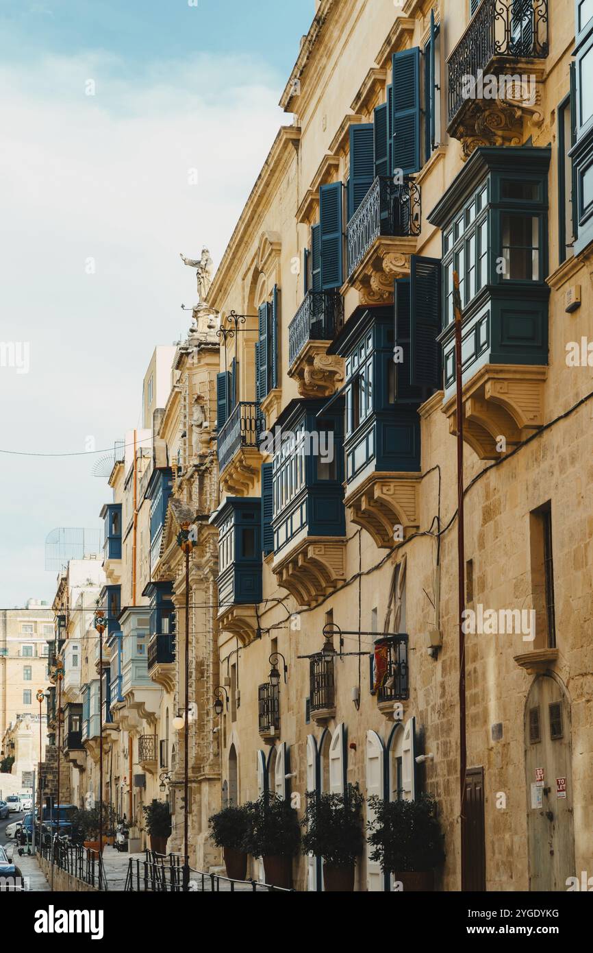 Malta famous window frames in the city center Stock Photo - Alamy