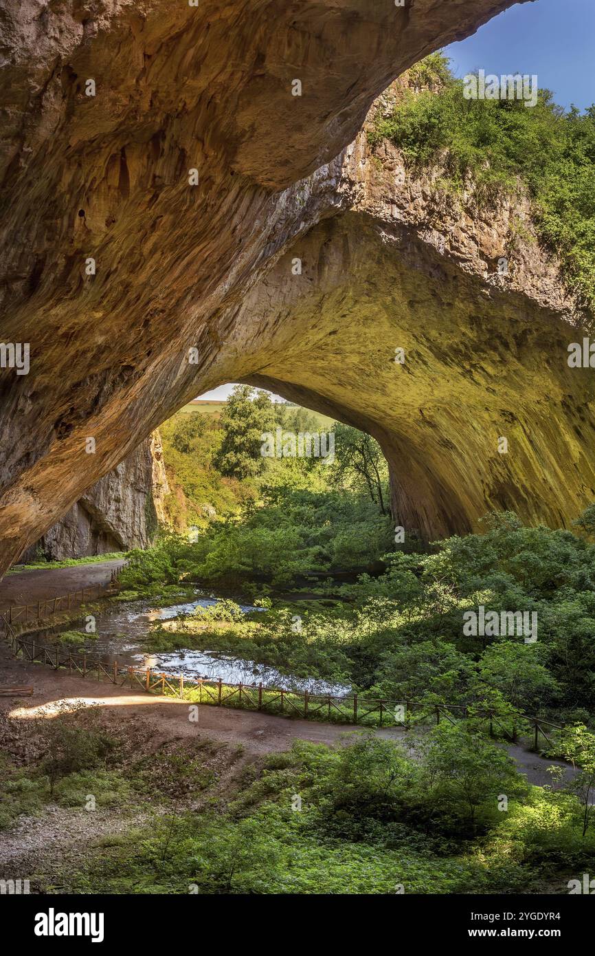 Panoramic view inside the Devetashka Cave near Devetaki village and ...