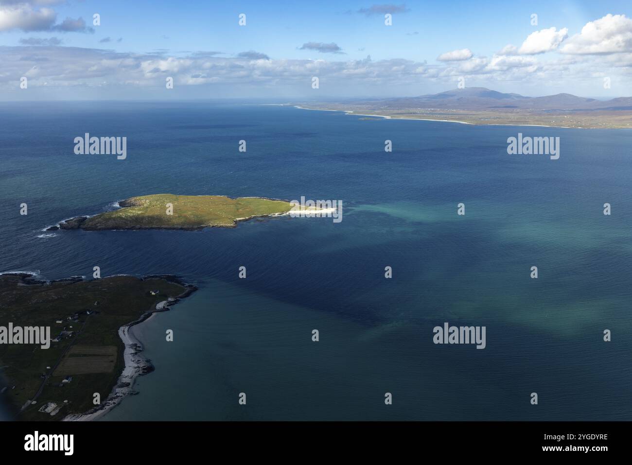 Beaches in the Outer Hebrides, aerial view, Barra, Scotland, Great ...