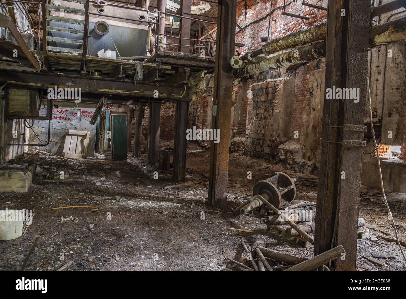 Old abandoned paper factory. Historic and typical factory building as a ...