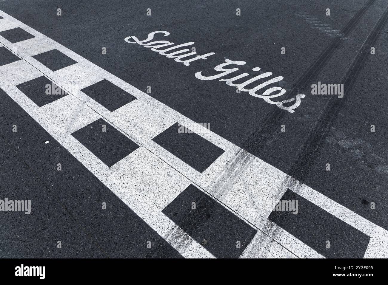 Track markings, finish line, F1 Grand Prix Racetrack, Montreal ...