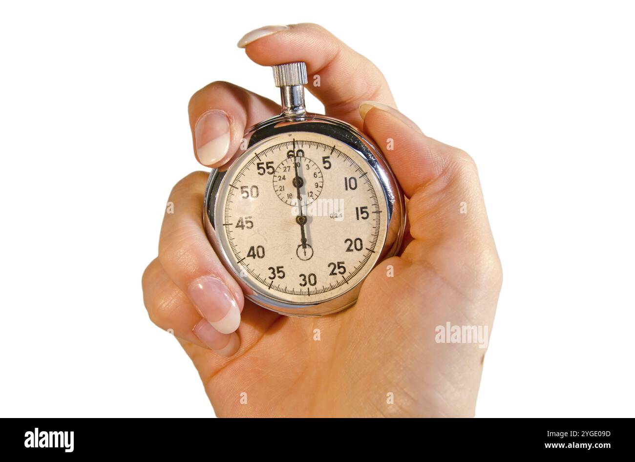 Female hand using a stopwatch Stock Photo - Alamy