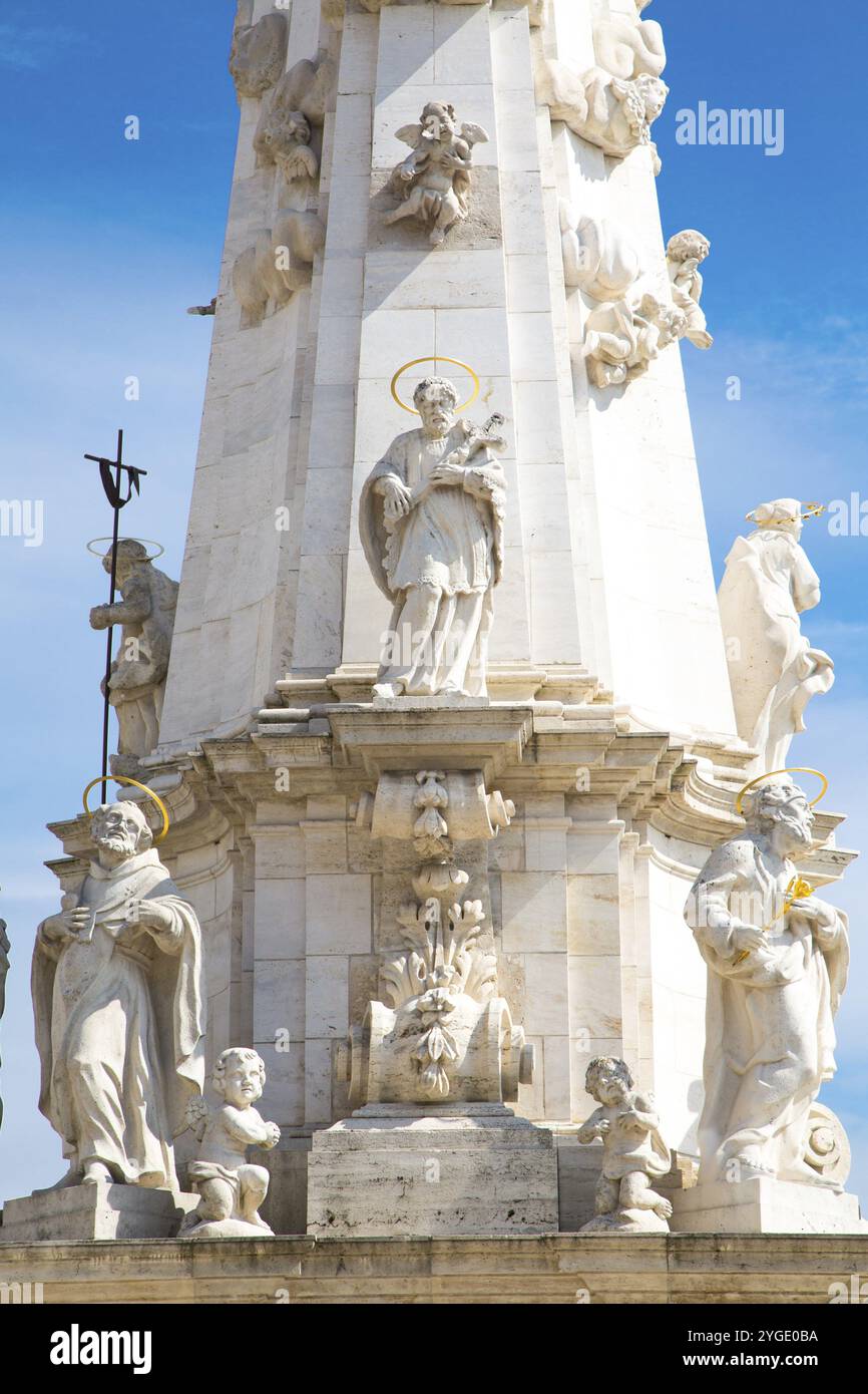 Budapest, Hungary Sculptures of Holy Trinity column outside of Matthias ...