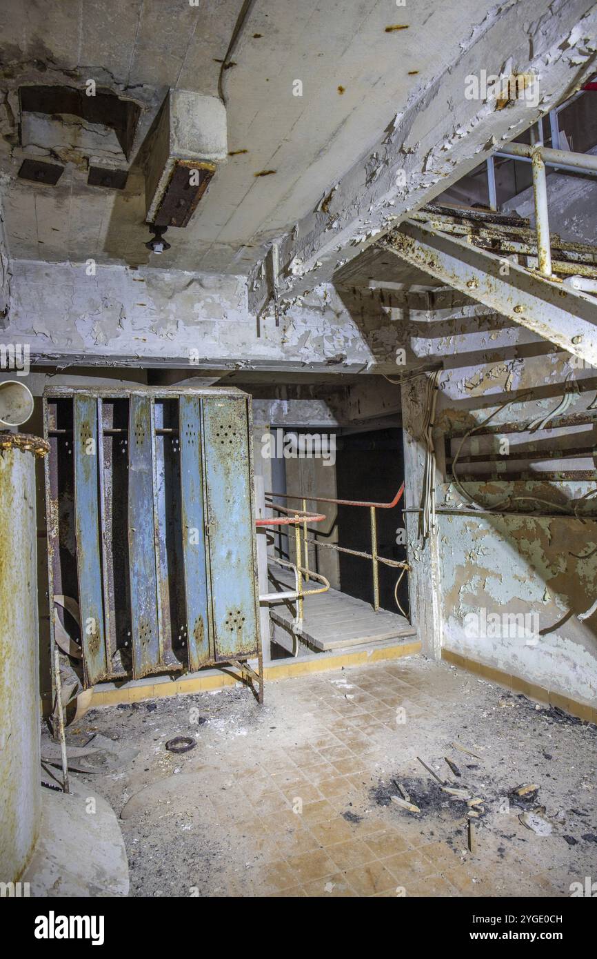 Old abandoned paper factory. Historic and typical factory building as a ...