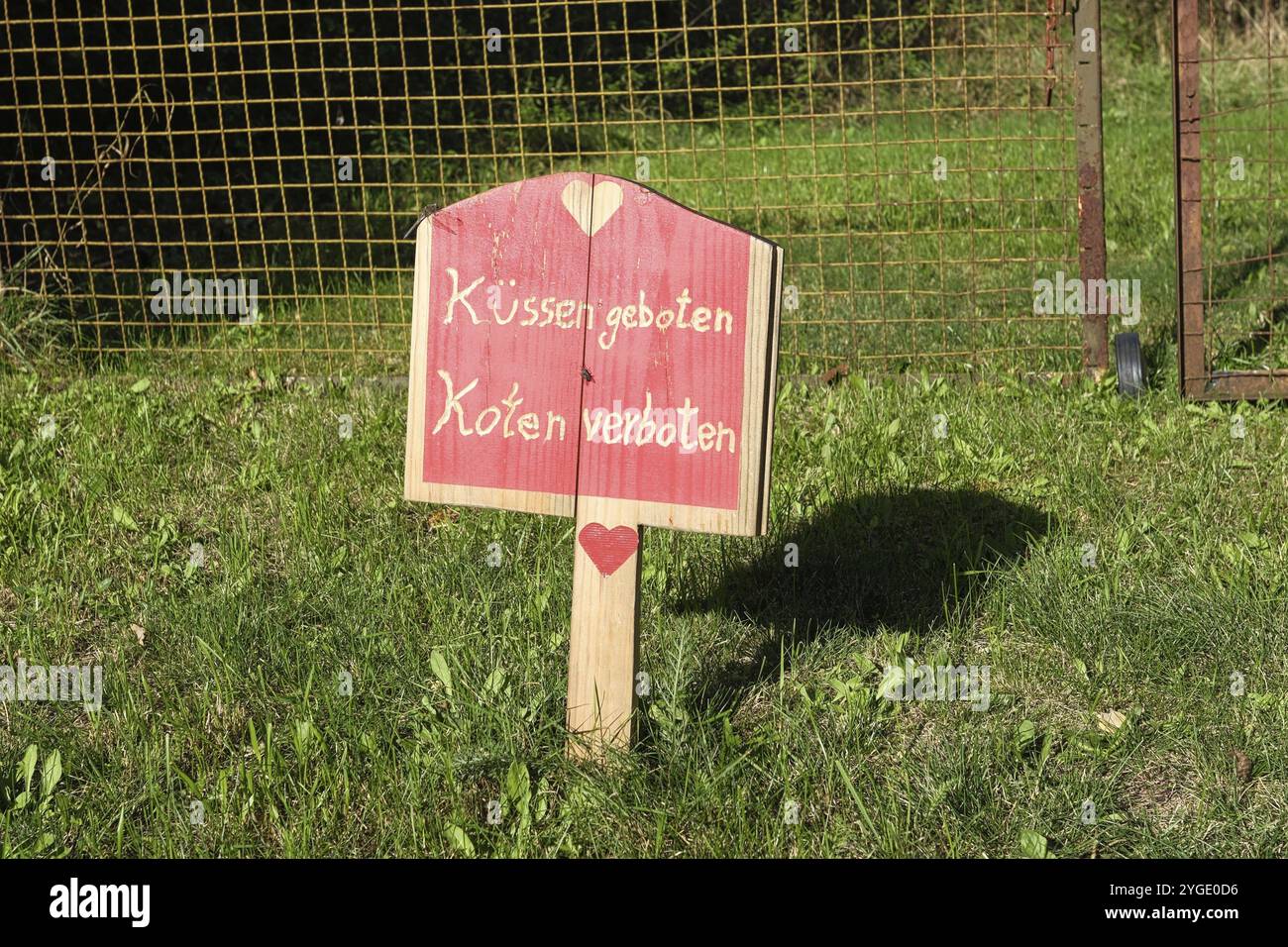 Funny, Sign kissing prohibited, Brandenburg, Germany, Europe Stock ...