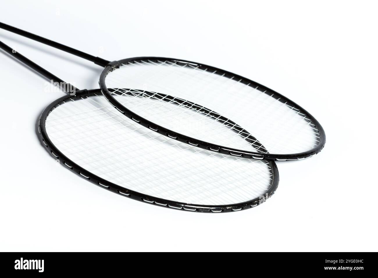 Badminton rackets on white Stock Photo - Alamy