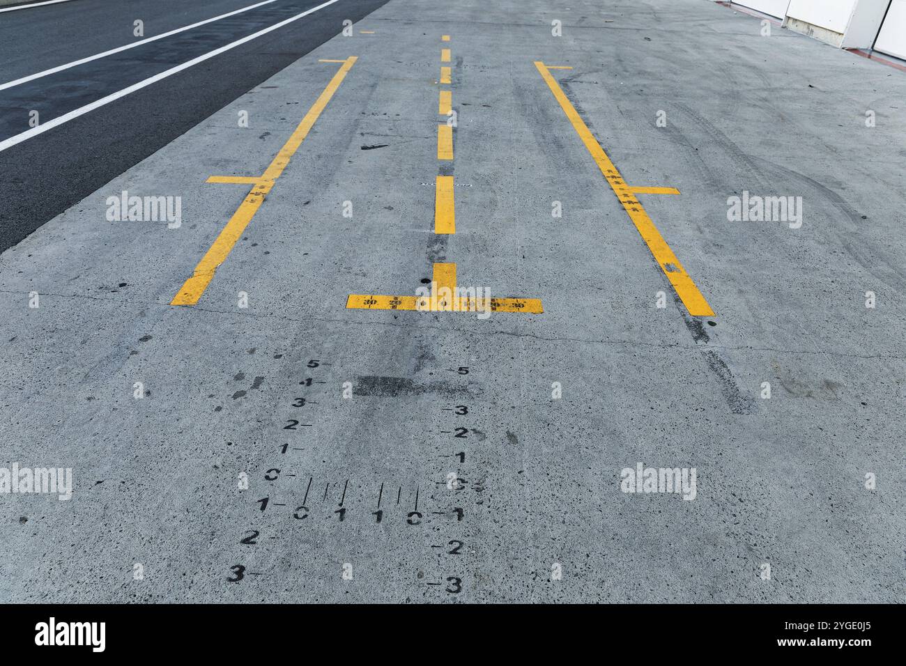 Track markings, pit stop lines, F1 Grand Prix Racetrack, Montreal ...