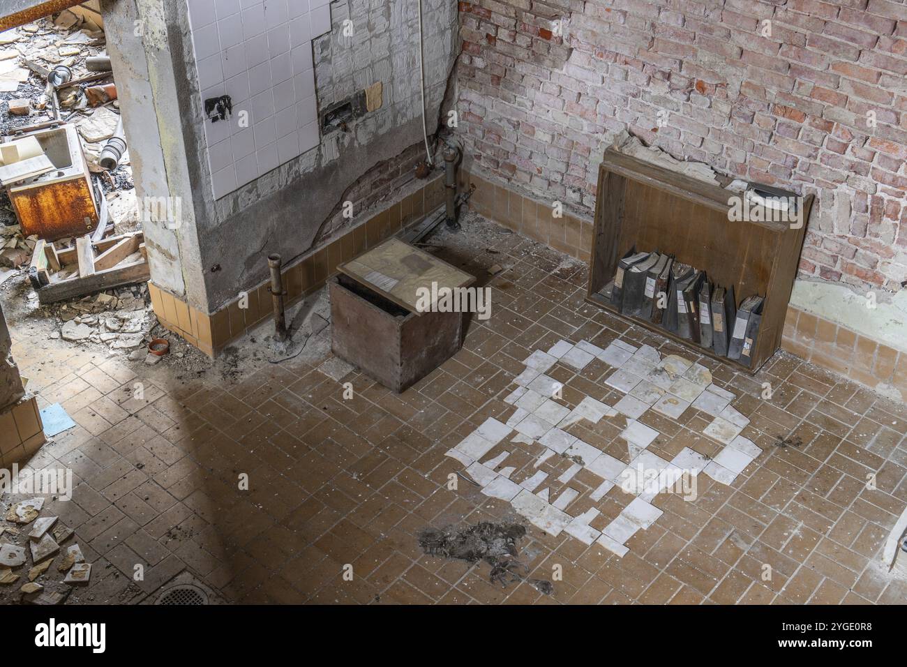 Old abandoned paper factory. Historic and typical factory building as a ...