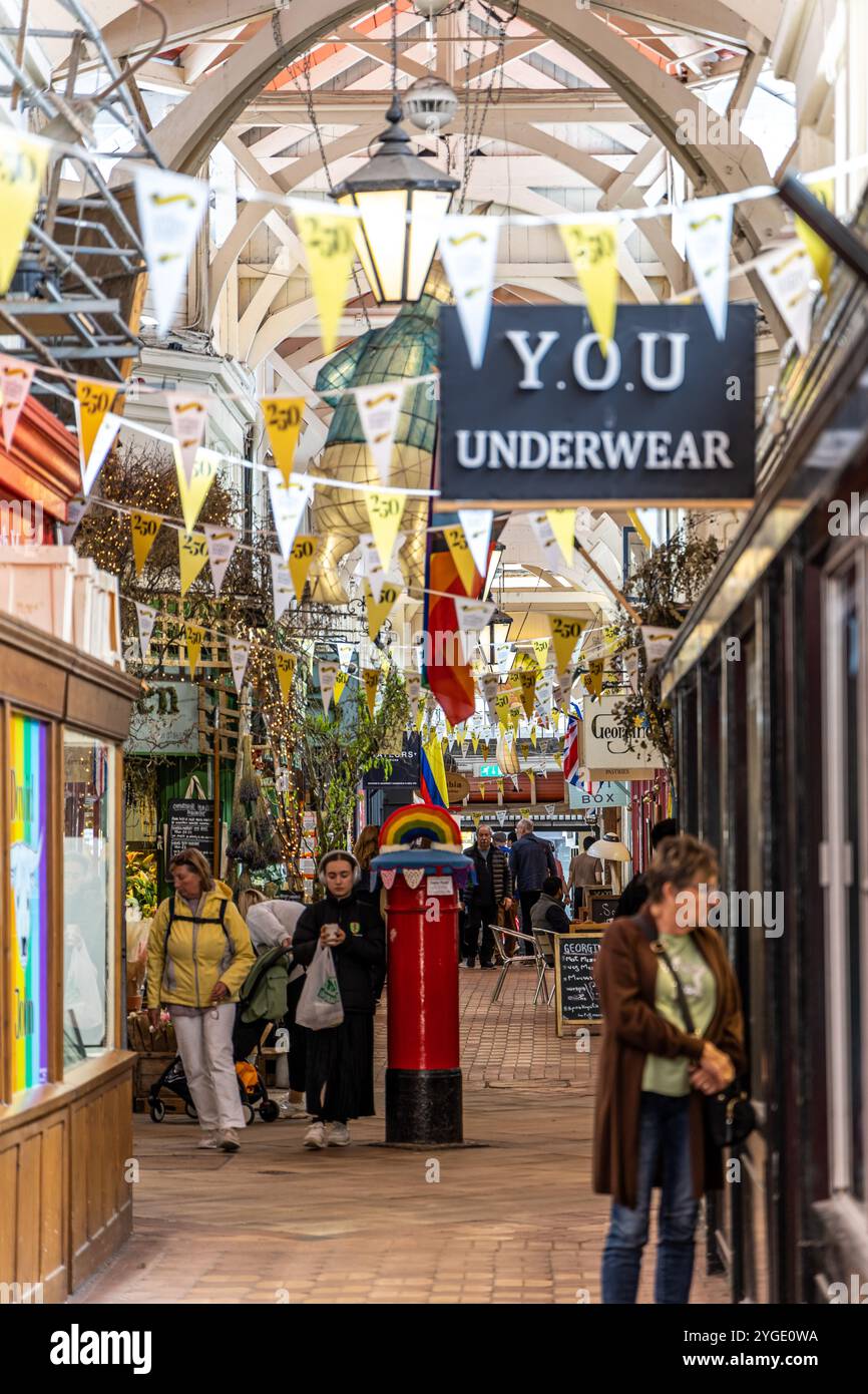 Oxford , UK - June 5, 2024: Oxford covered market interior celebrating ...