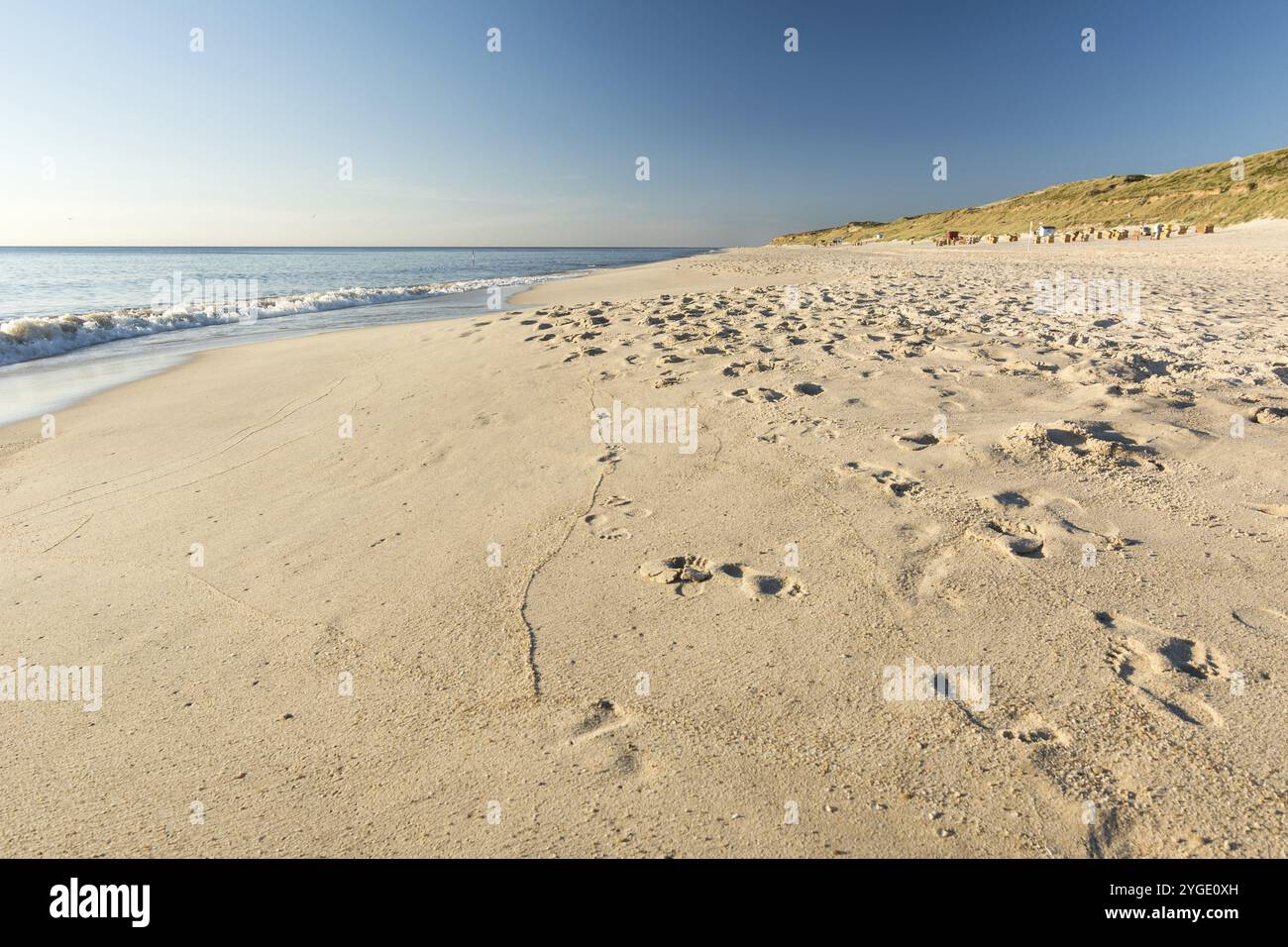 Beautiful beach in the afternoon sun in Northern Germany on the island ...