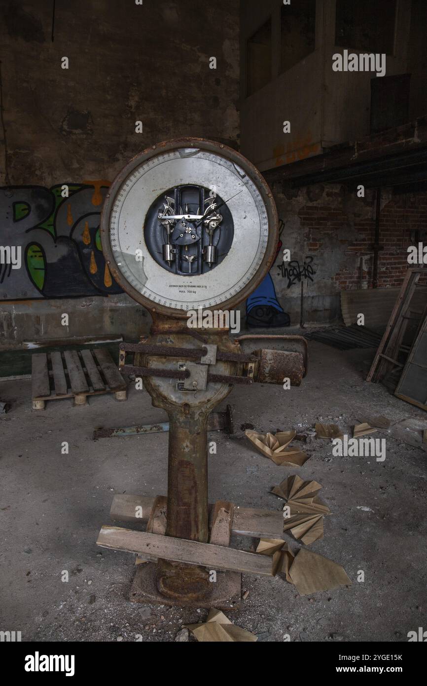 Old abandoned paper factory. Historic and typical factory building as a ...