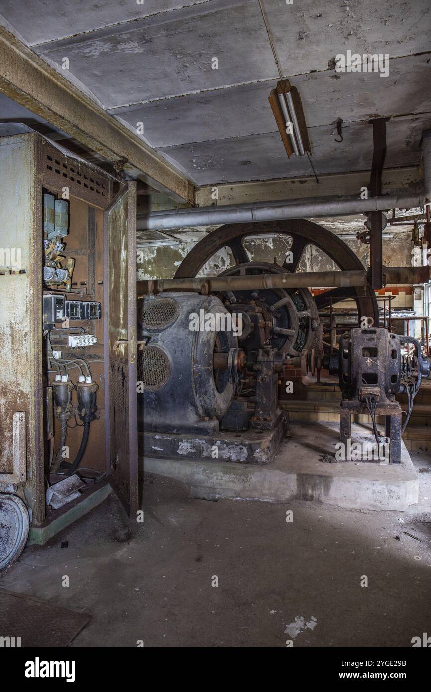 Old abandoned paper factory. Historic and typical factory building as a ...