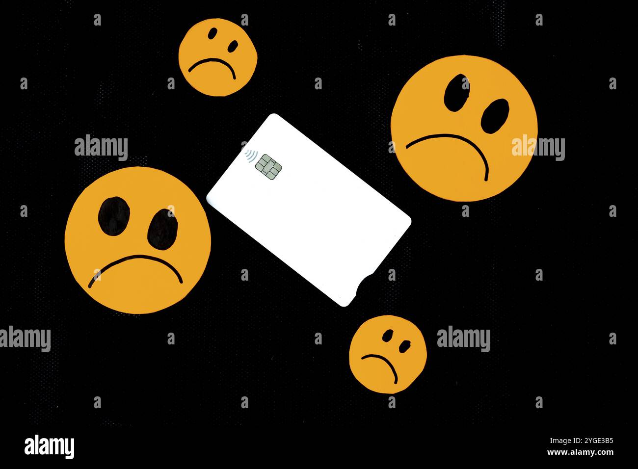 Illustration of orange paper emoticon faces cut out with sad gesture ...