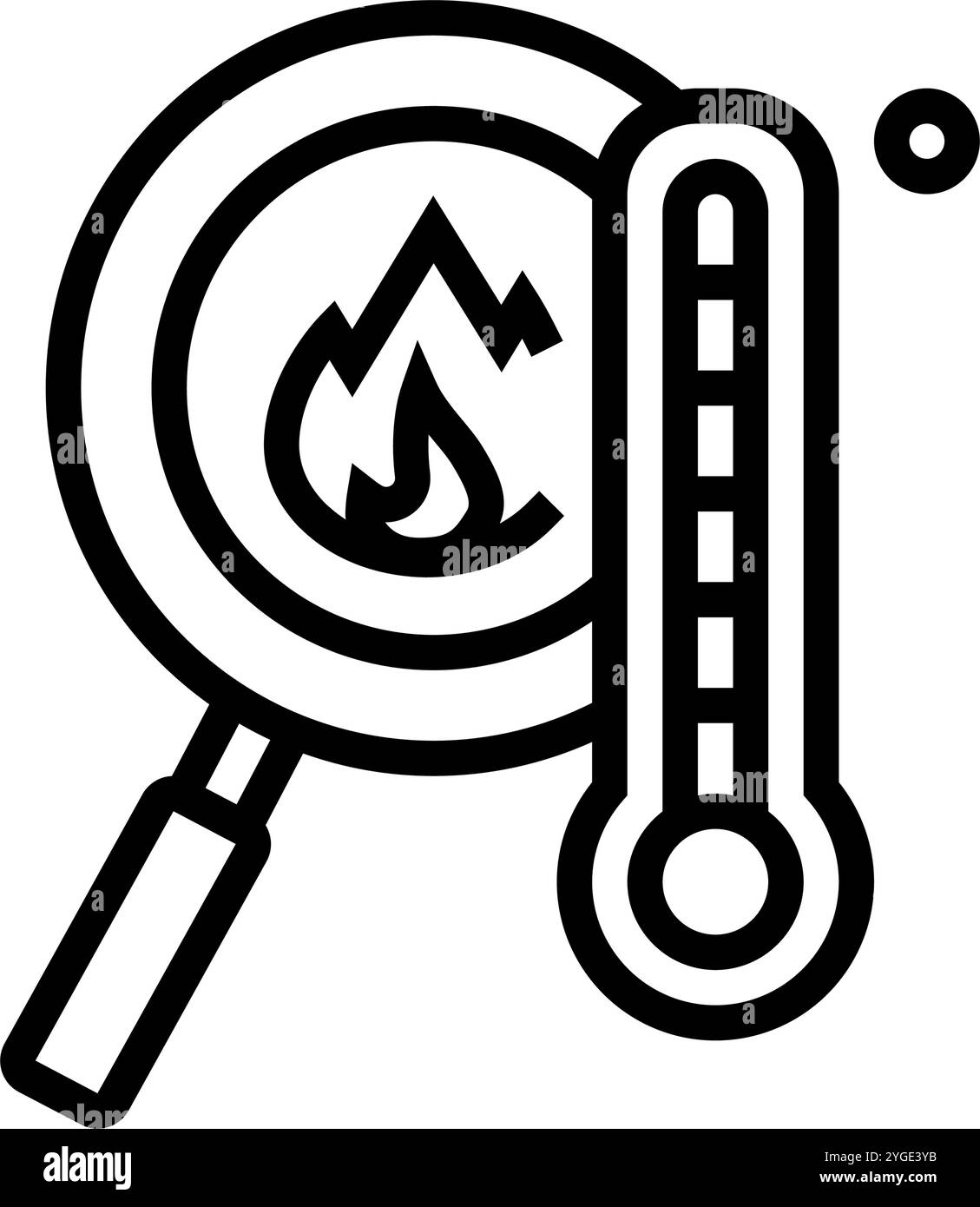 safe cooking temperatures line icon vector illustration Stock Vector ...