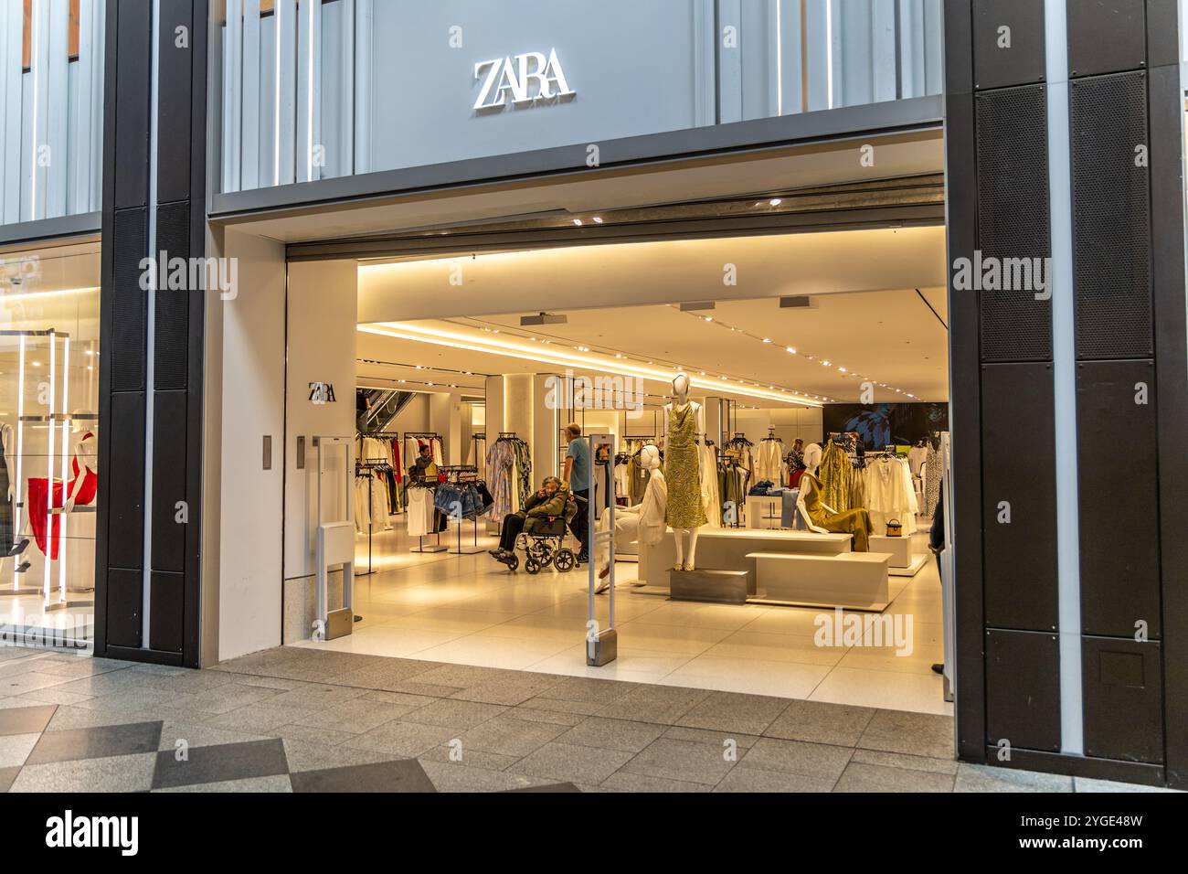 Oxford , UK - June 5, 2024: Signboard of Zara above the entrance to ...