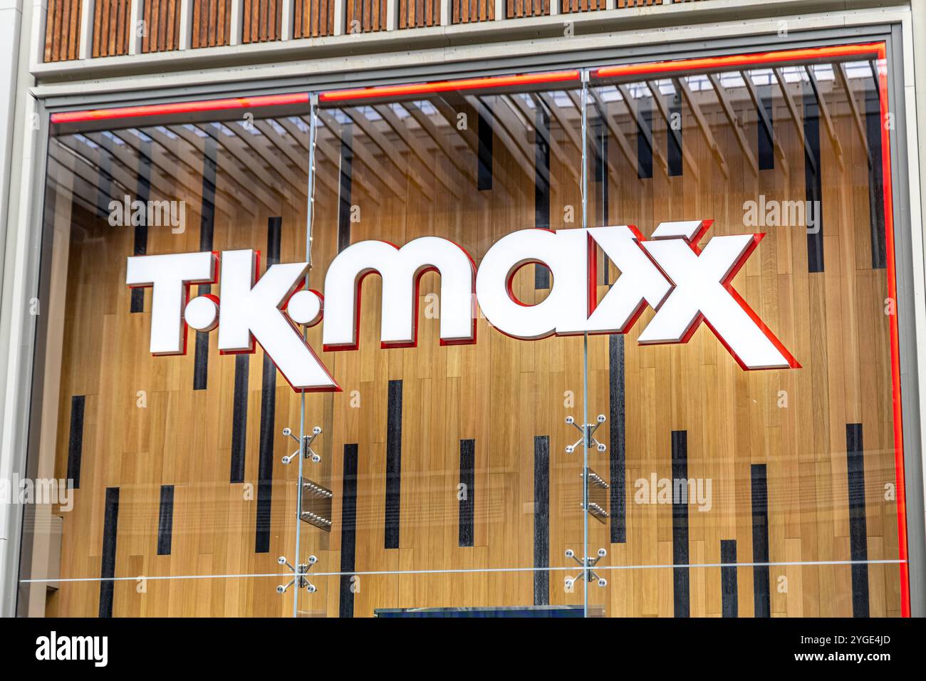 Oxford , UK - June 5, 2024: TK Maxx Clothing store logo sign in ...