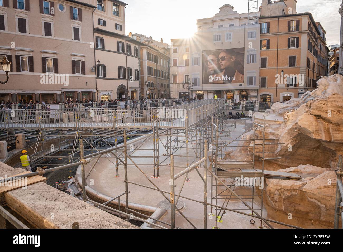 Rome, Italy. 06th Nov, 2024. Trevi Fountain under construction for the 2025 Jubilee. Rome is ...