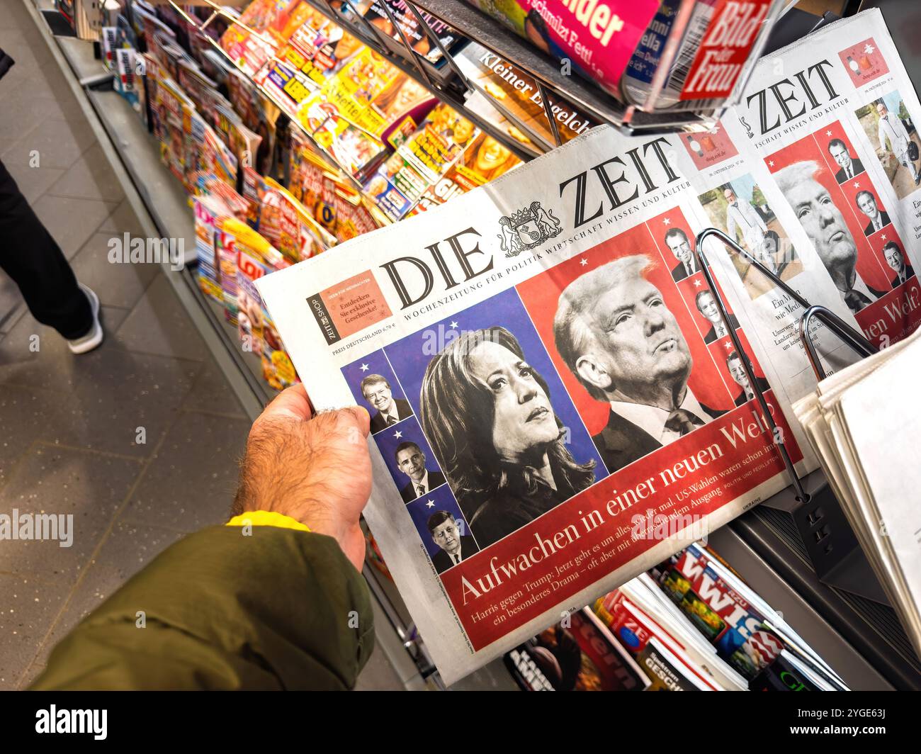 Frankfurt, Germany - Nov 6, 2024: Front page of German newspaper with ...